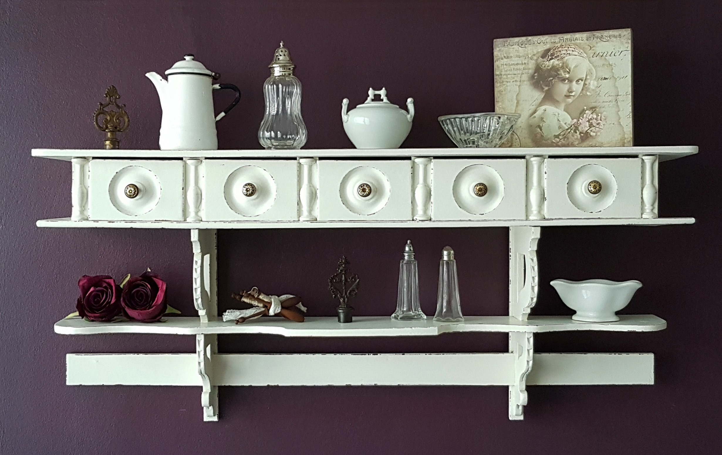 Schãne Wandregal Vintage Shabby Chic Ebenbild